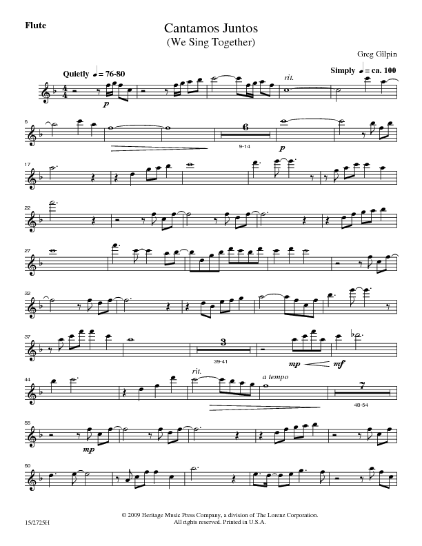 Cantamos Juntos We Sing Together Sheet Music By Greg Gilpin Sku 15